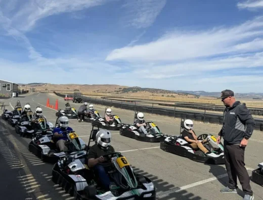 Super high-speed go-kart racing on outdoor race track with catering ...